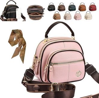 Generic Bousalutend Sac à bandoulière classique multifonctionnel avec compartiments larges et réglables en cuir, rose, 34*25*11 cm (13.4*9.8*4.3 inches)