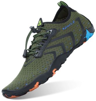 Saguaro Damen Badeschuhe Herren Wasserschuhe Schnell Trocknend Aquaschuhe Strandschuhe rutschfeste Surfschuhe Schwimmschuhe Olivgrün 41 EU