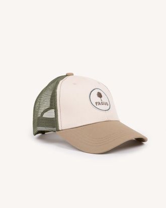 Faguo Casquette beige clair & vert polyester (recycl&eacute;) - TRUCKER CAP