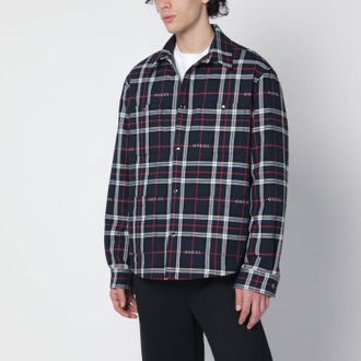 Gucci Blaues Tartanhemd aus Baumwolljacquard