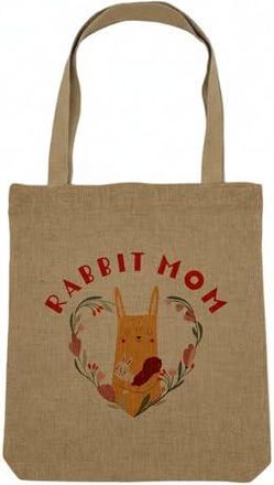 Fabulous Sac Shopping Tote Bag Aspect Lin - Rabbit Mom and her Babies Drawing Illustration - Sac de Courses Toile Epaisse 360g Beige Naturel Cabas Port&eacute; Epaule
