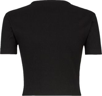 Fendi Logo-Embroidered Cotton T-Shirt - Black
