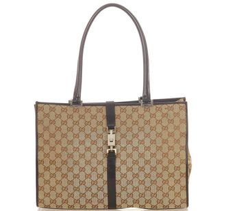 Gucci Vintage Brown Monogram Jackie Shoulder Bag