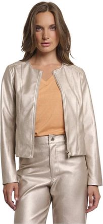 Rino&Pelle Femme, Vestes, Jaune, Taille: 42 FR Veste en Similicuir Enduit