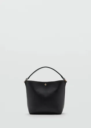 Mango Sac seau cuir synth&eacute;tique noir - Femme - Taille unique - MANGO
