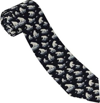 Generic Cravate Pour Hommes Imprim&eacute; DOurs Blanc Mignon Formelle Necktie R&eacute;glable Cravate Pour Travail L&Eacute;cole F&ecirc;te