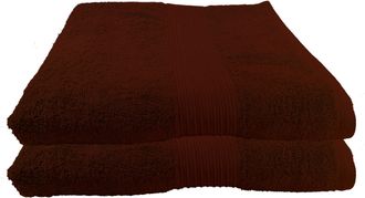 Julie Julsen 2er Pack Saunat&uuml;cher 28 Farben erh&auml;ltlich Reine Baumwolle Qualit&auml;t 500 GSM Strandtuch Schokobraun 80 x 200 cm B-Ware