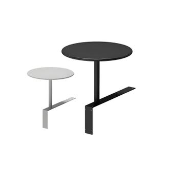 Generic Platzsparender Wandtisch Rund, Cocktailtisch Beistelltisch Bartisch mit L-F&ouml;rmiger Halterung & Kratzfester Schwebender Beistelltisch f&uuml;r Wohnzimmer, C