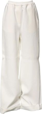 Dolce & Gabbana Femme, Pantalons, Blanc, Taille: 36 FR Pantalon Large &agrave; Enfiler