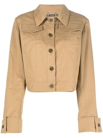 Alberta Ferretti Gekn&ouml;pfte Cropped-Jacke - Nude