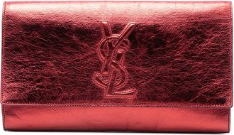 Saint Laurent Clutches - Crinkled Calfskin Belle de Jour Clutch - Gr. unisize - in Rot - f&uuml;r Damen