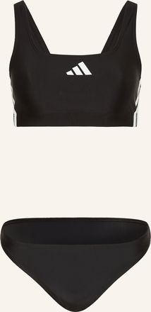 adidas Bustier-Bikini 3-Streifen schwarz