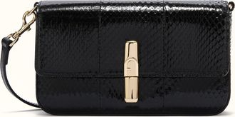 Furla Iride Umh&auml;ngetasche Mini Toni Nero Schwarz Exotisches Leder Watersnake Damen
