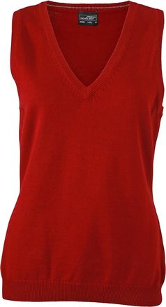 James & Nicholson Damen V-Neck Pullunder, Rot (Bordeau), 42 (Herstellergröße: XXL)