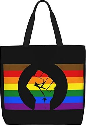Generic Sac Fourre-Tout Mois Des Fiert&eacute;s Lgbtq+ Alli&eacute;(E) Sac Tissu R&eacute;utilisable De Grande Capacit&eacute; Sacs En Toile Pour Femmes, Pour Voyage, Femmes, Tous Les Jo