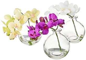 Nearly Natural Künstliche Orchideen-Arrangement in Vase, Mehrfarbig, 22,9 cm, 3 Stück