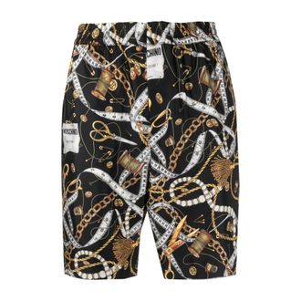 Moschino Shorts Bermuda &agrave; Imprim&eacute; Cha&icirc;ne avec Patch Logo - Homme - Shorts - Multicolore - Taille: M