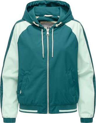 Ragwear Nicandra Sporty YOUMODO Veste de mi-saison l&eacute;g&egrave;re et respirante pour femme avec capuche Taille XS &agrave; 3XL, Vert oc&eacute;an., XXL