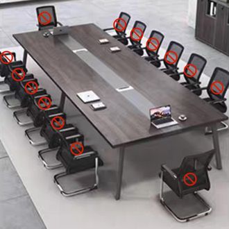 Generic Zweifarbiger Konferenztisch, gro&szlig;er Konferenztisch (240 cm L x 120 cm B x 75 cm H) f&uuml;r 10-12 Personen, geschwungenes Design, ideal f&uuml;r Meetings, Podca