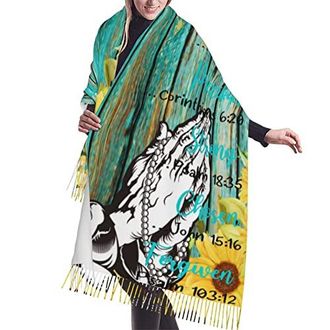Generic Verset Biblique Inspirant : « Tournesol » Étole Châle De Femme Confortable Écharpe Femme Classique Glands Foulard