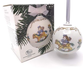 Hutschenreuther Porzellankugel Weihnachtskugel 1986 OVP - ** Erstausgabe **