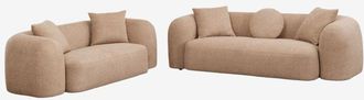 Sklum Sklum - Wohnzimmer-Set mit modularem 3-Sitzer-Sofa und 2-Sitzer-Sofa in Coco Chenille