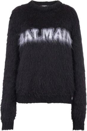 Balmain Femme, Pulls, Noir, Taille: 38 FR Mohair Knit SweaT-shirt