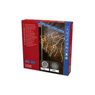 Konstsmide 3367-100 LED Dekoration variabler Lichterkranz/Lichtergirlande, wei&szlig; / f&uuml;r Au&szlig;en (IP44) / 24V Au&szlig;entrafo / 240 warm wei&szlig;e Dioden / wei&szlig;es Kabel, 3365-