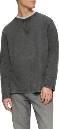 QS by s.Oliver Gewaschenes Henley-Longsleeve in Strukturjersey