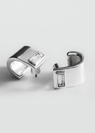 Mango Semi-cr&eacute;oles cristaux argent - Femme - Taille unique - MANGO