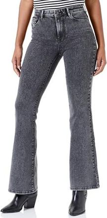 Only Onlhella Life Hw Retro Flared DNM Pj006 Jeans, Dark Grey Denim, XL x 32L Femme