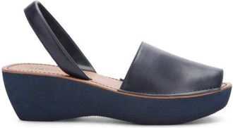 Kenneth Cole Reaction Damen Feines Glas Slingback-Plateau-Sandalen, Marineblau, 38 EU