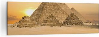 Arttor Panorama Bilder auf Leinwand 160x50cm Leinwandbild Pyramide ägypten wüste Groß XXL Wanddeko Bild Schlafzimmer Küche Wandbilder Dekoration Wohnzimmer W