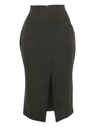 Versace jupe en soie &agrave; fente - Noir