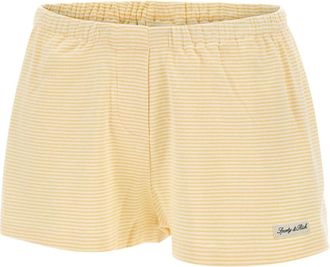 Sporty & Rich Femme, Shorts, Jaune, Taille: 40 FR Signature Logo House Short