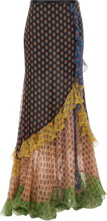 Etro Femme, Jupes, Multicolore, Taille: 38 FR Silk Chiffon Maxi Skirt