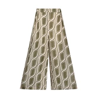 Liu Jo Cropped Palazzo Hose mit elastischem Bund - - Trousers - Damen - Gr&uuml;n - 3XL