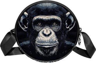 Generic Sac à bandoulière Circle pour femme, petit sac à bandoulière bleu avec fermeture éclair, bretelles réglables, sac à main rond décontracté pour femmes 