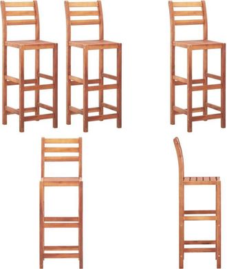 vidaXL Barhocker 2 Stk. Massivholz Akazie - Holz Barhocker - Akazientisch - Gartenmöbel - Outdoor Möbel - Barstühle - Home & Living