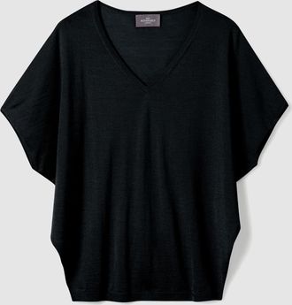 Eric Bompard Pull V Ultrafin Chauve Souris Noir