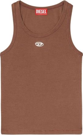 Diesel Femme, Tops, Brun, Taille: 36 FR D&eacute;bardeur c&ocirc;tel&eacute; &agrave; logo ovale et col rond