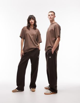 adidas Originals Essential - Pantalon de jogging &agrave; ourlets ouverts - Marron-Brown