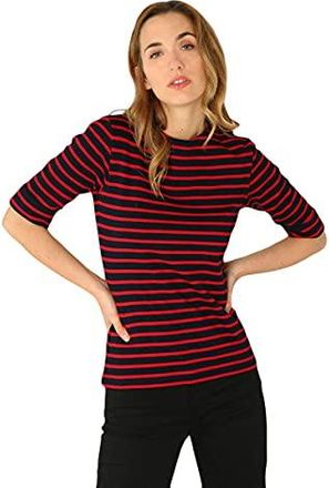 Armor Lux Marinière Cancale Femme, Rich Navy/Braise, 5XL