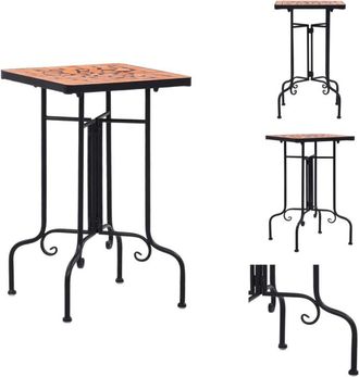 vidaXL Mosaiktisch Keramik Terracotta - Outdoor Tisch - Gartenmöbel - Balkontisch - Pflanzentisch - Mosaiktisch