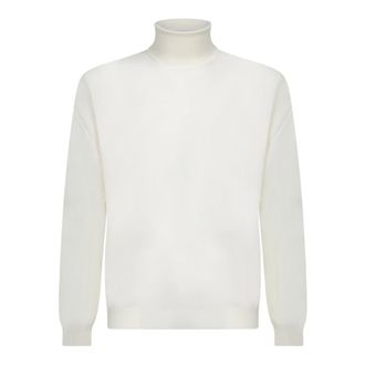 Dell'Oglio Wei&szlig;e Strickware f&uuml;r moderne M&auml;nner - - Knitwear - Herren - Wei&szlig; - 2XL