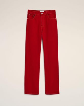 Ami Jean rouge coupe large en coton Rouge Rubis - 27 - Homme