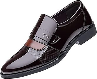 Generic Chaussures habill&eacute;es pour homme en cuir confortable, mocassins formels &agrave; enfiler &agrave; bout pointu Oxford, mocassins tendance et polyvalents pour le trava
