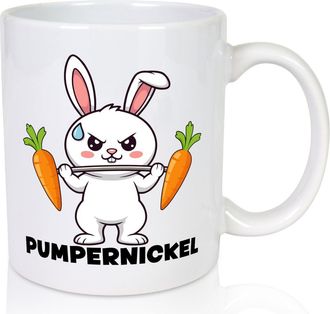 Generic Pumpernickel | Krafttraining | Kaninchen | Fitness - Tasse Weiss - Kaffeetasse/Geschenk/Familie