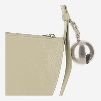 Burberry Womens Mini Shield Bag Beige Leather Calfskin Shoulder