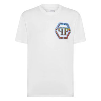 Philipp Plein T-shirt Rundhals SS Hexagon - - Tops - Herren - Wei&szlig; - 4XL